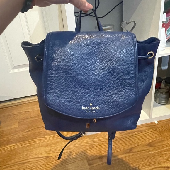 kate spade | Bags | Kate Spade Blue Pebbled Leather Backpack | Poshmark